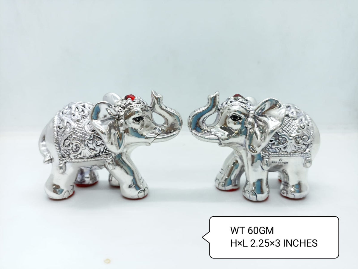 999 Fine Silver Hollow Elephant Idol / Silver Elephant Statue ...
